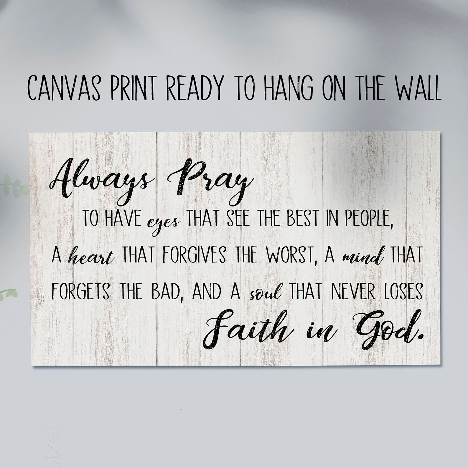 Farmhouse Style Bible Verse Canvas Print, Always Pray Sign - Etsy