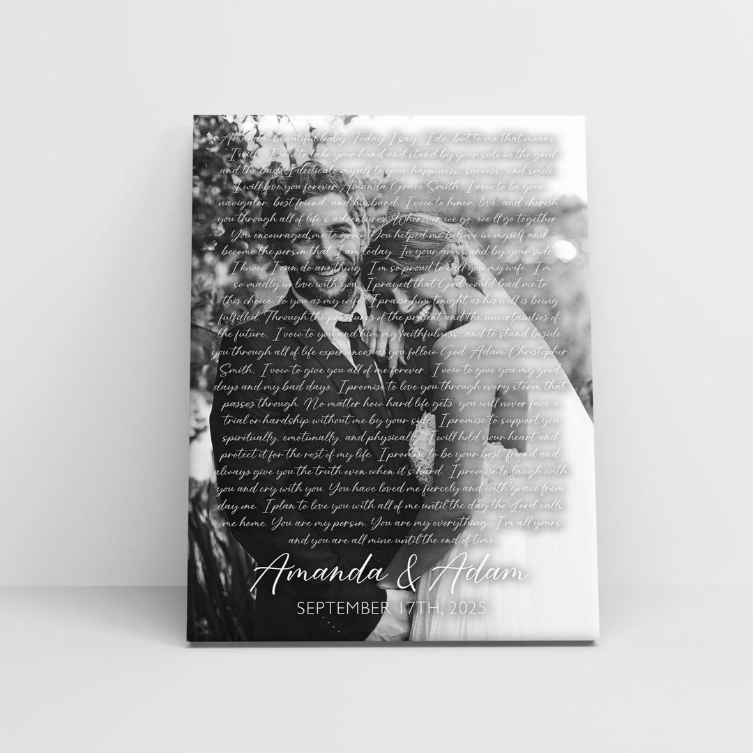 Personalized Wedding Vows Canvas Print Ready to Hang - Etsy