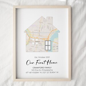 First Home Gift, Housewarming Gift, First Home Map, Our First Home ...