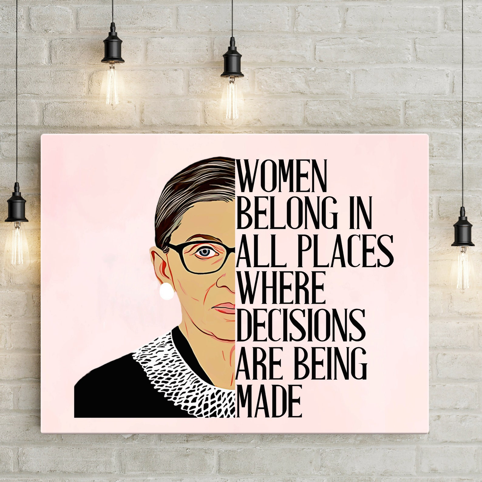 RBG Quote Canvas Print: Women Belong in All Places - Etsy