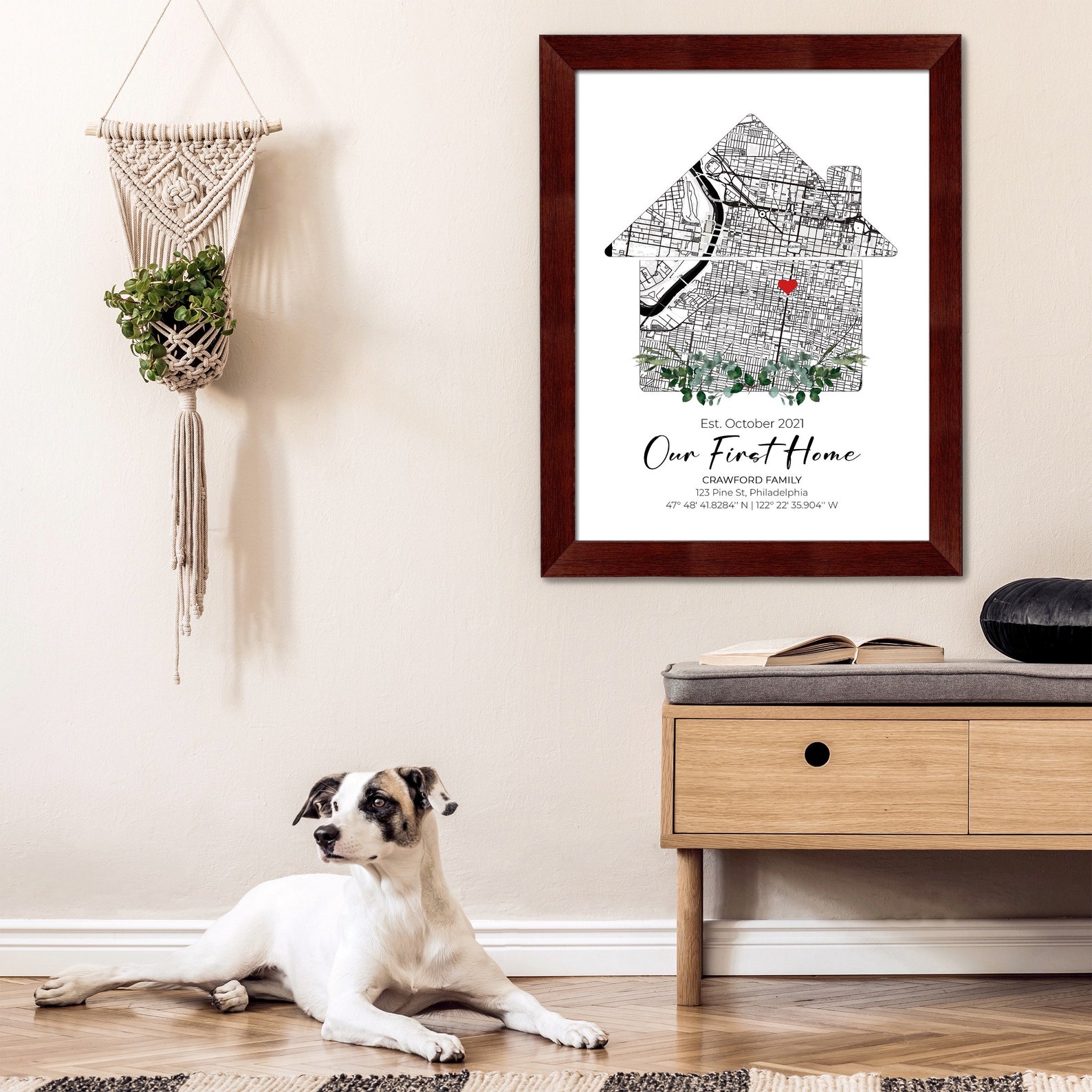 Custom Home Map First Time Home Buyer Personalized - Etsy