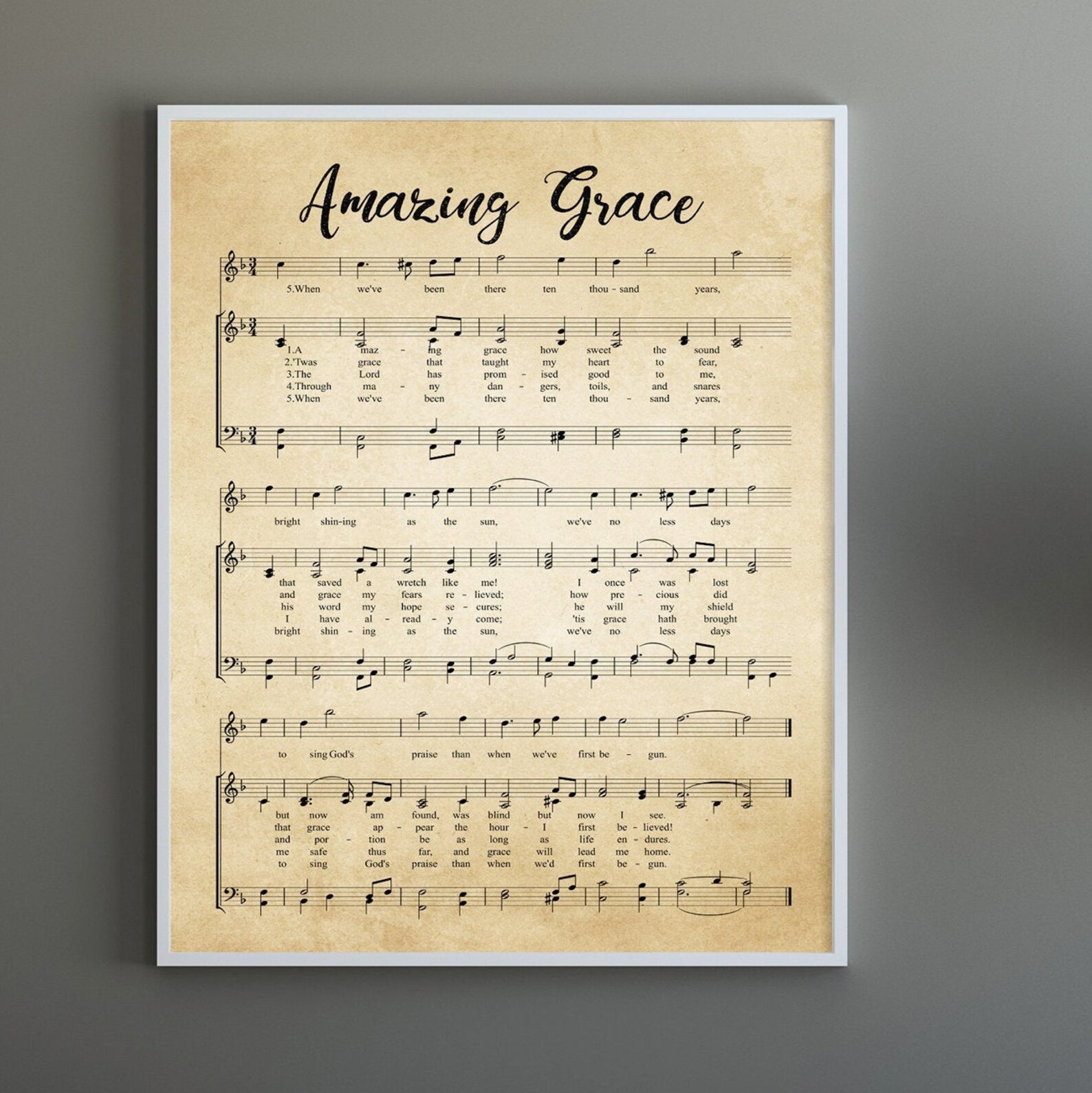 Vintage Grace Hymn Sheet Music Art Print (digital Download) - Etsy