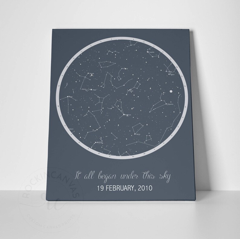 Custom Sky Map Sky Map Art Star Map Canvas Personalized - Etsy