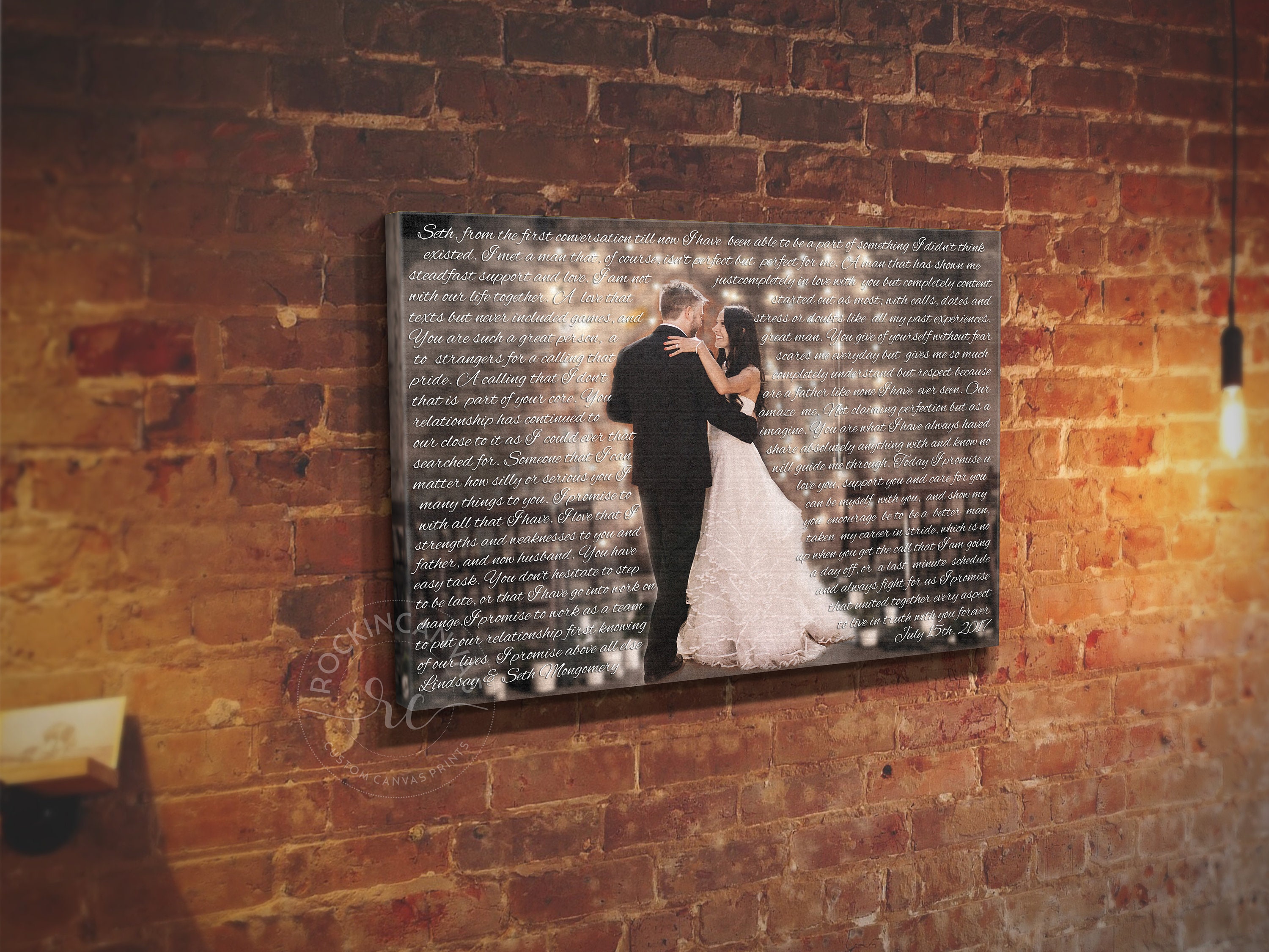 Wedding Vows Framed Personalized Canvas Anniversary Gift | Etsy