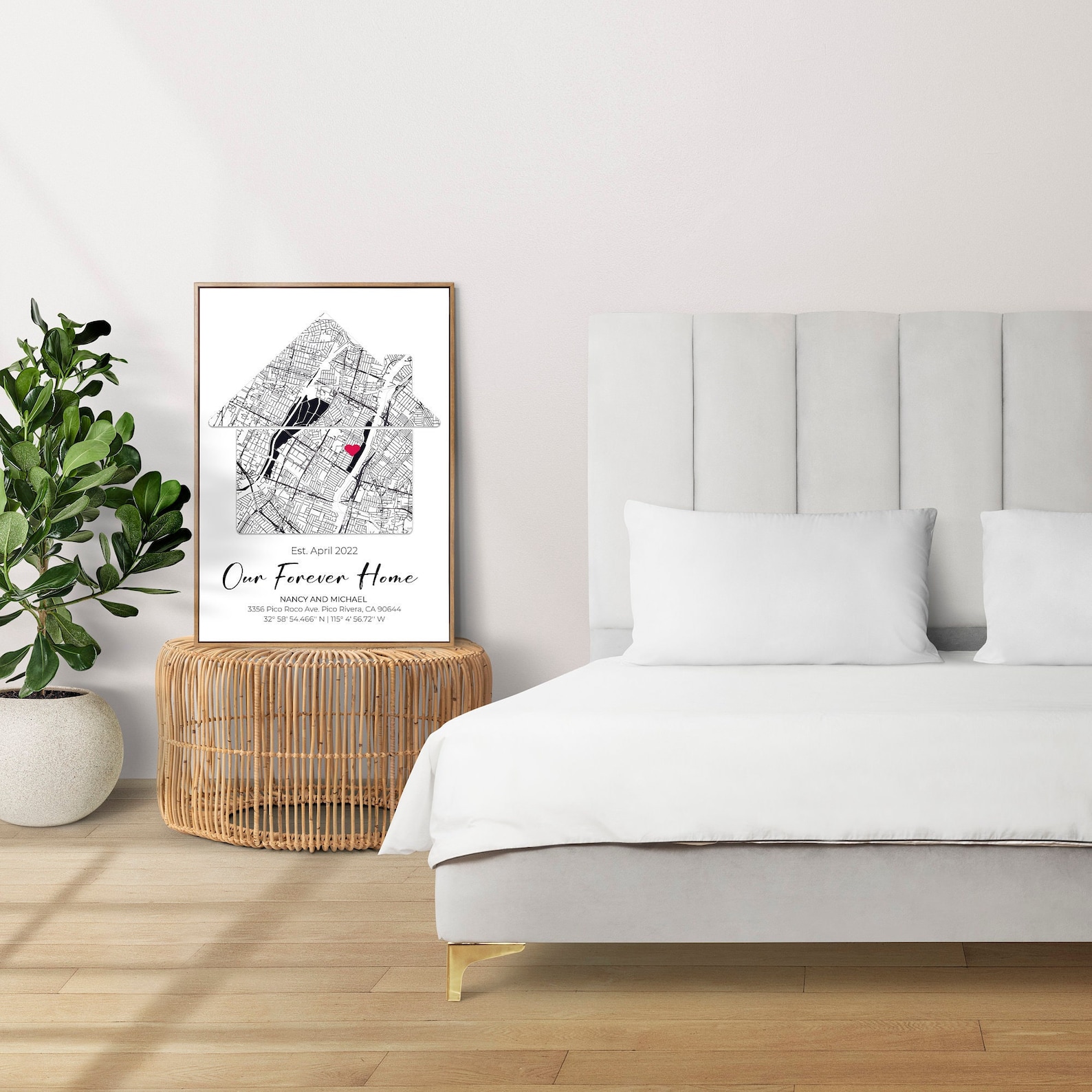 Custom Home Map, First Time Home Buyer, Personalized Housewarming Gift ...