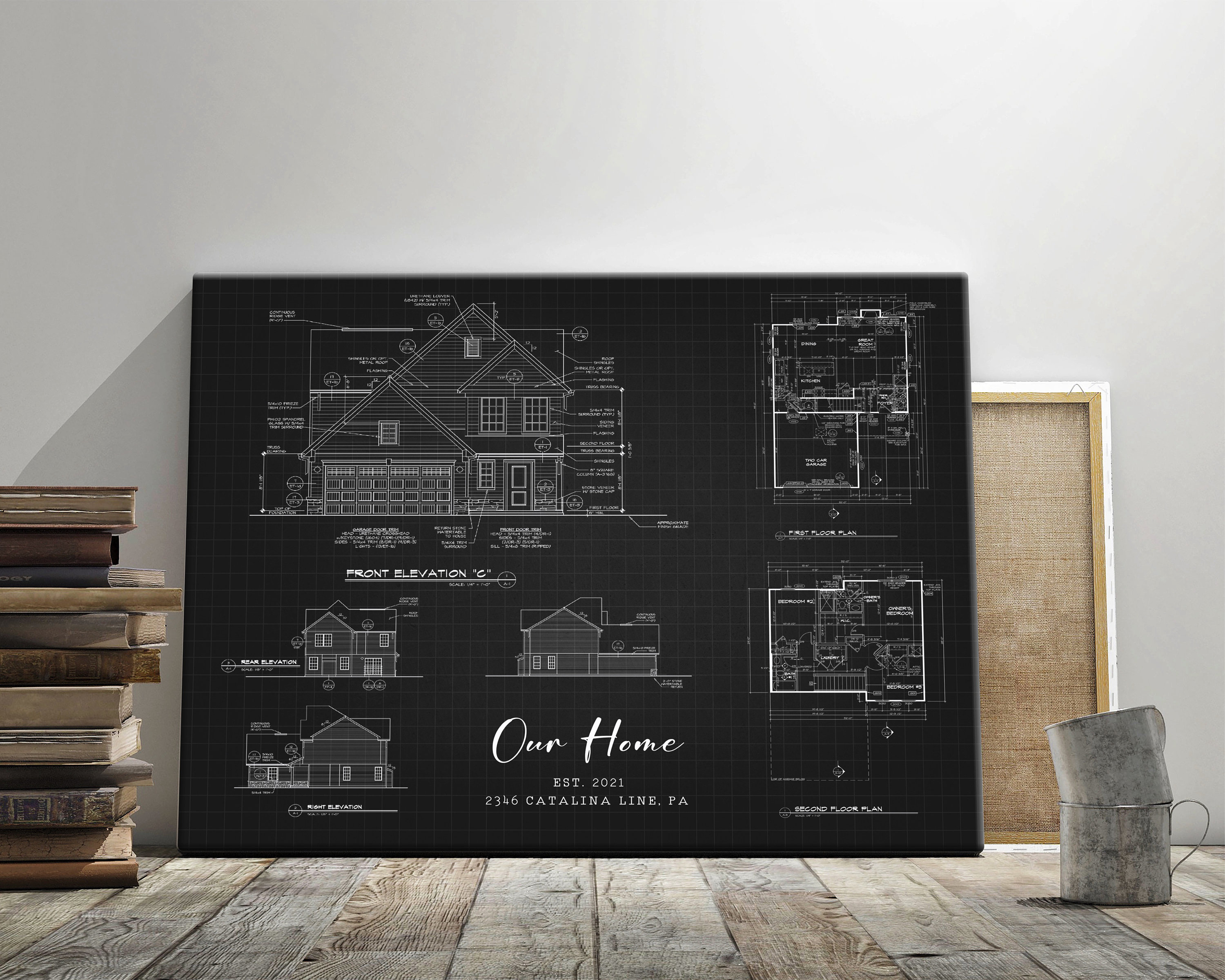 Custom Blueprint House Poster, Custom Digital Floor Plan, Custom Home ...