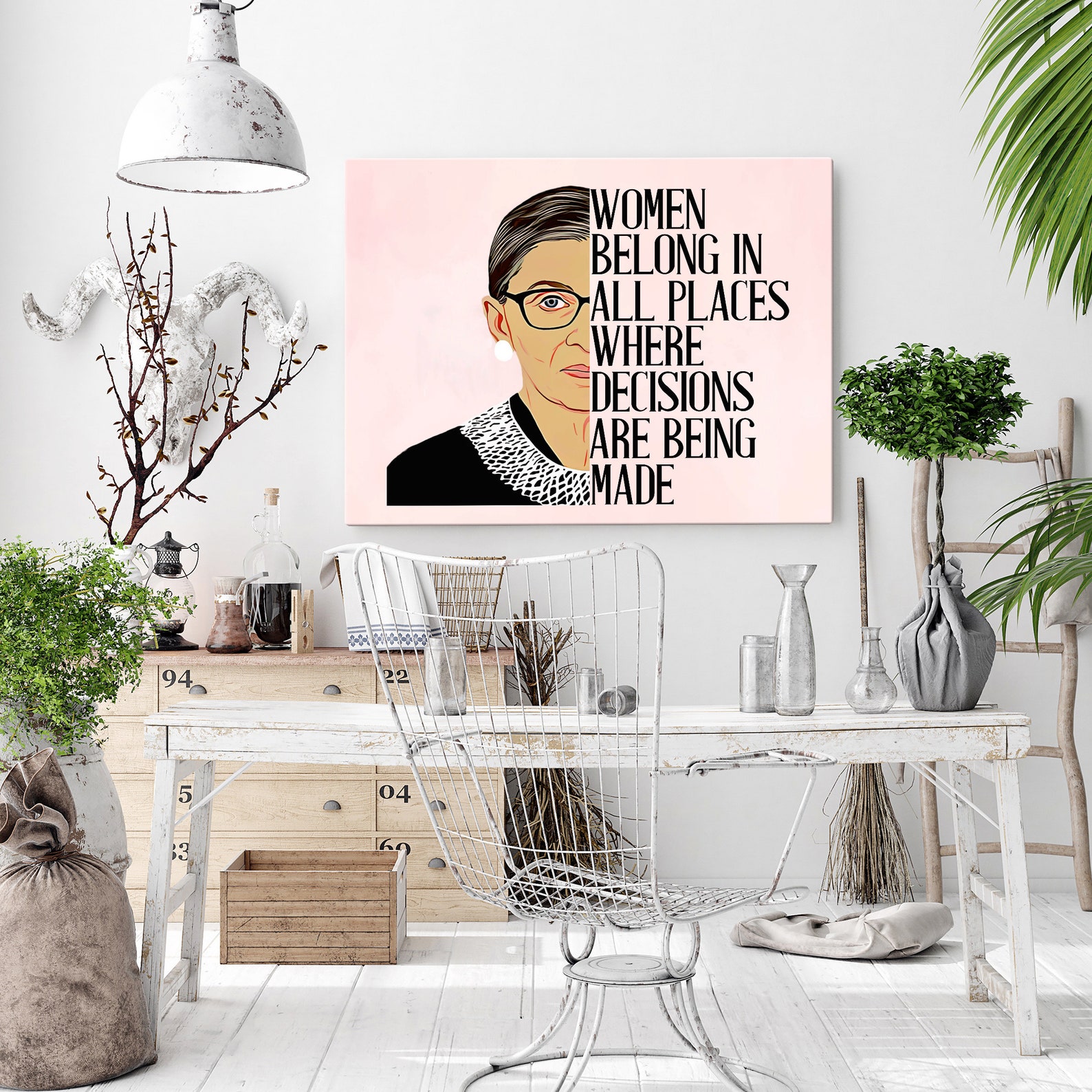 RBG Quote Canvas Print: Women Belong in All Places - Etsy