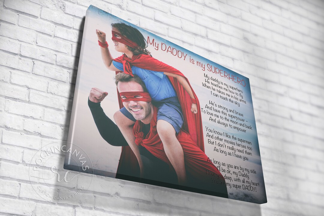 Father's Day Poem, My Dad My Superhero, Poem About Father, Personalized ...