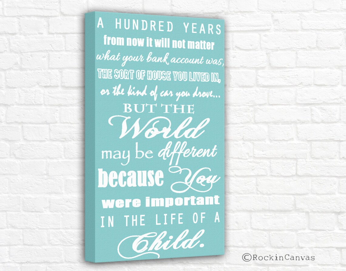 100 YEARS From NOW Personalized Canvas, Gift Inpirational Quote, Gift ...