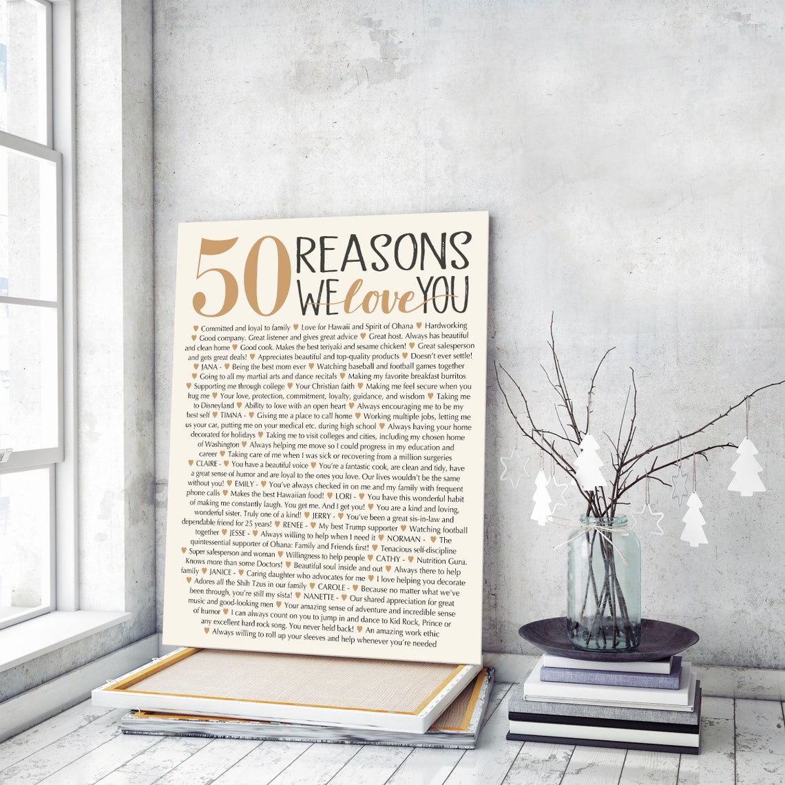Birthday Present Reasons We Love You 30th 40th 50th 60th - Etsy