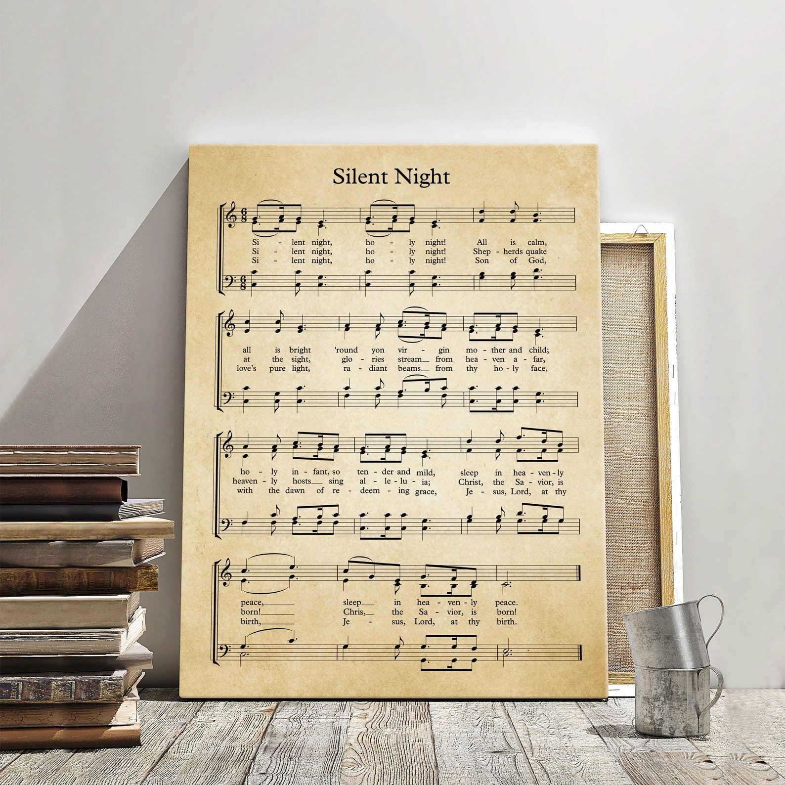 Silent Night Digital File Printable, Silent Night Notes Lyrics - Etsy