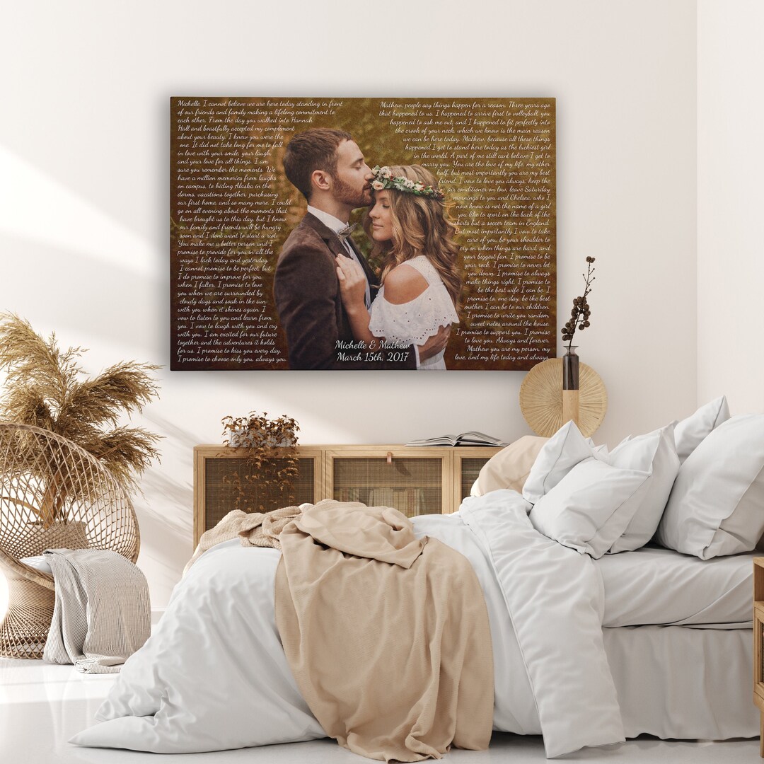 First Dance Lyrics, First Anniversary Gift, Custom Lyrics Photo Canvas ...