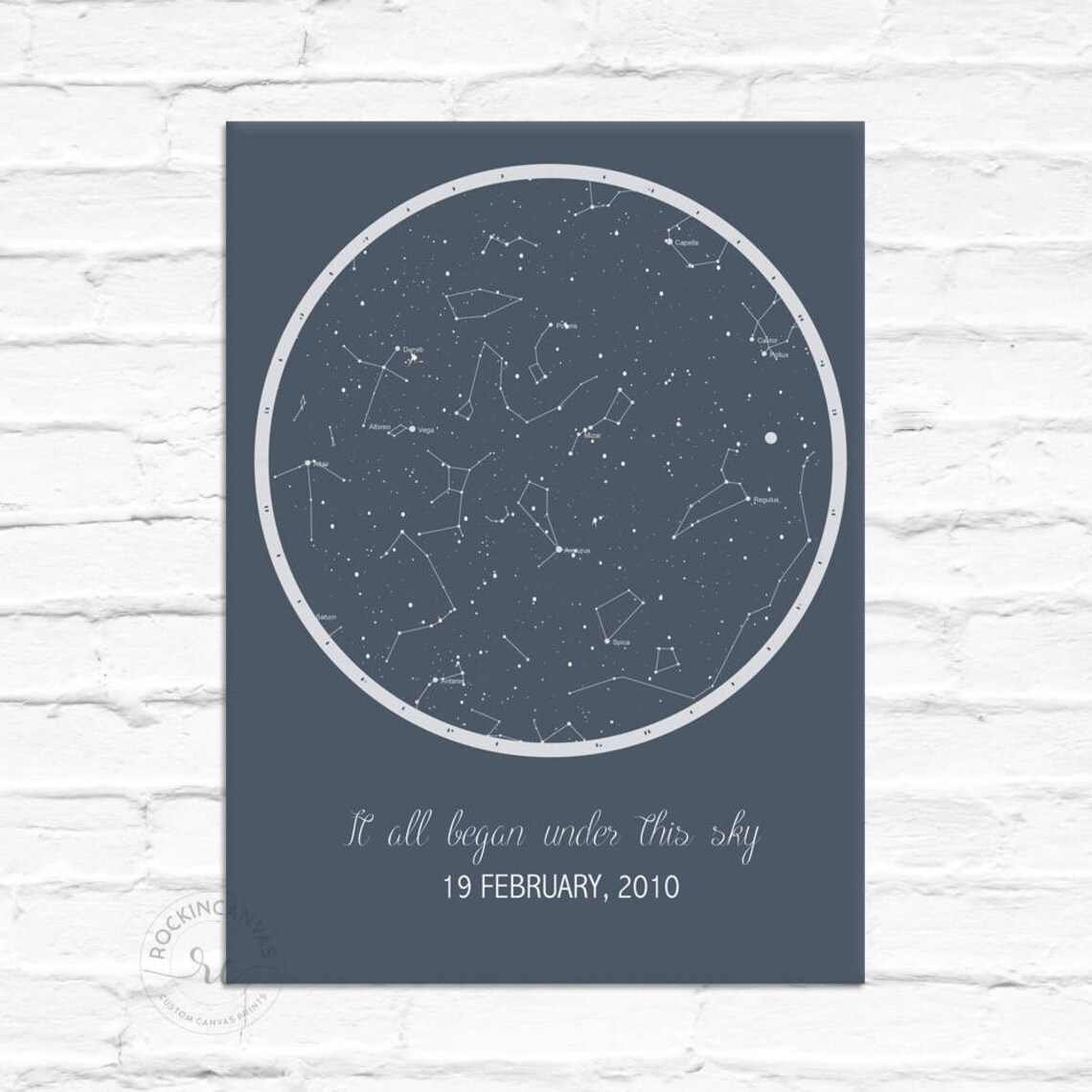 Custom Sky Map Sky Map Art Star Map Canvas Personalized - Etsy