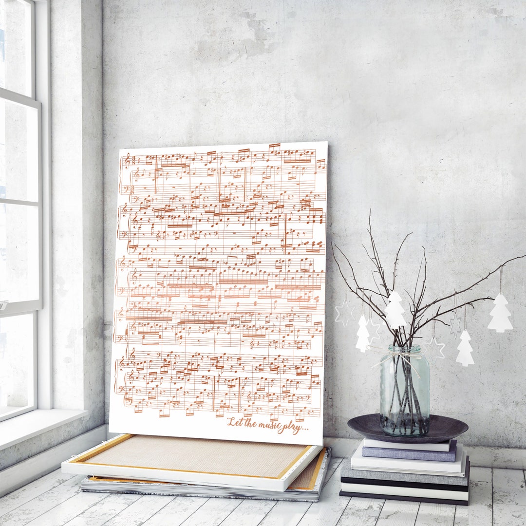 Copper Anniversary Gift, Music Sheets Notes Canvas, Custom Song Notes ...
