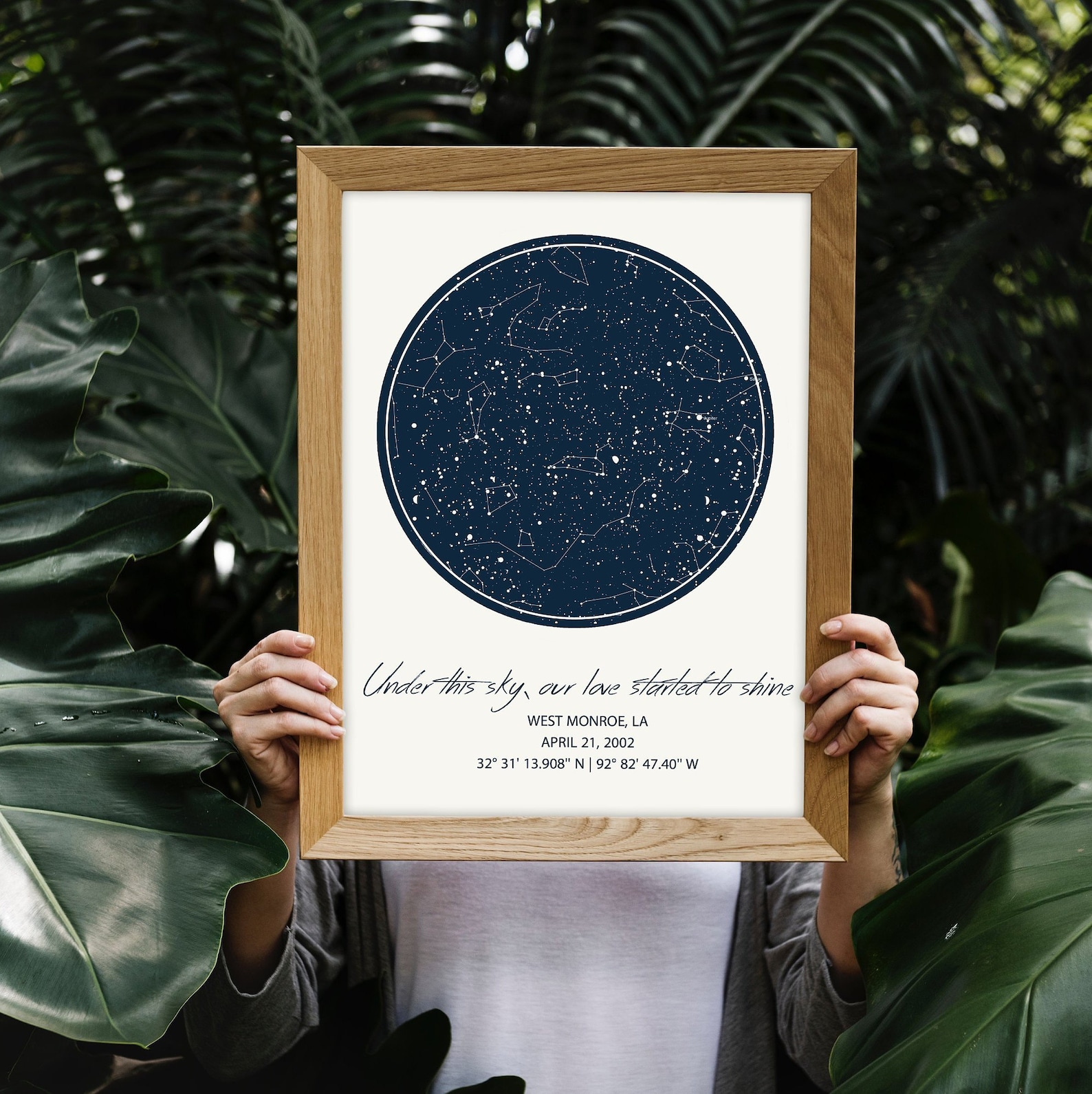 Custom Star Map Framed Star Map Constellation Map Wedding - Etsy