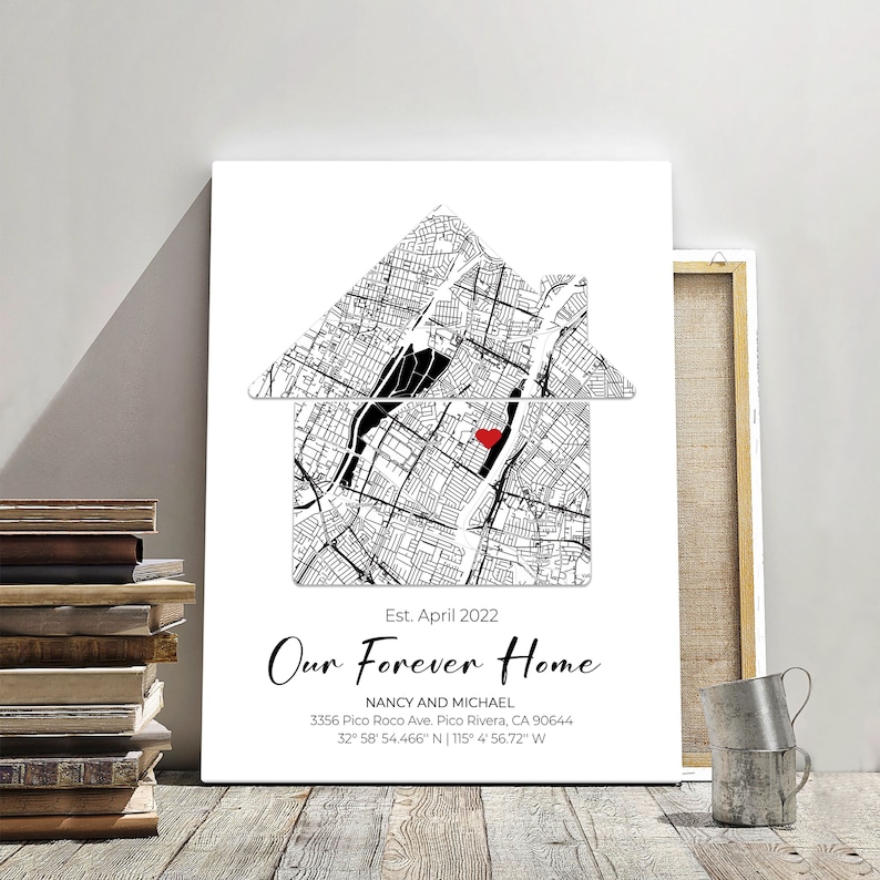 Custom Home Map First Time Home Buyer Personalized - Etsy