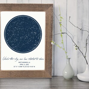Custom Star Map, Framed Star Map, Constellation Map, Wedding Gift ...