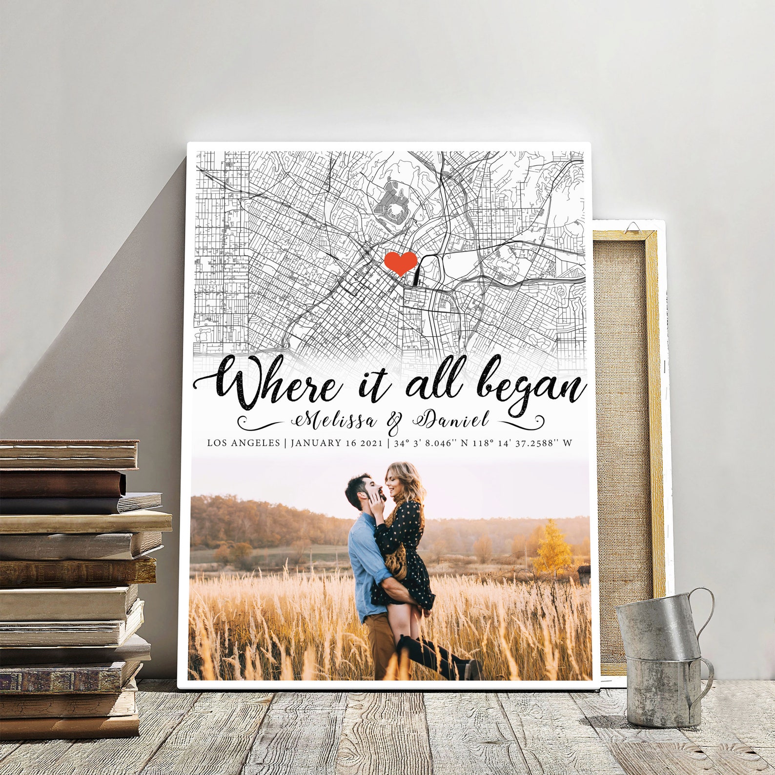 Couple Gift Map Engagement Gift Engagement Custom Gift Map - Etsy