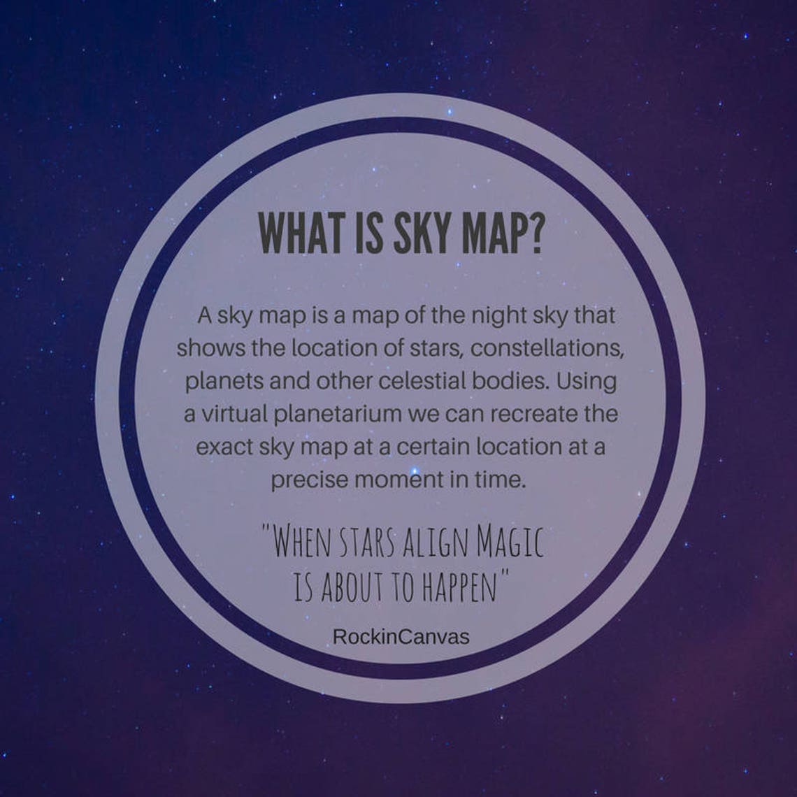 Custom Sky Map Sky Map Art Star Map Canvas Personalized - Etsy
