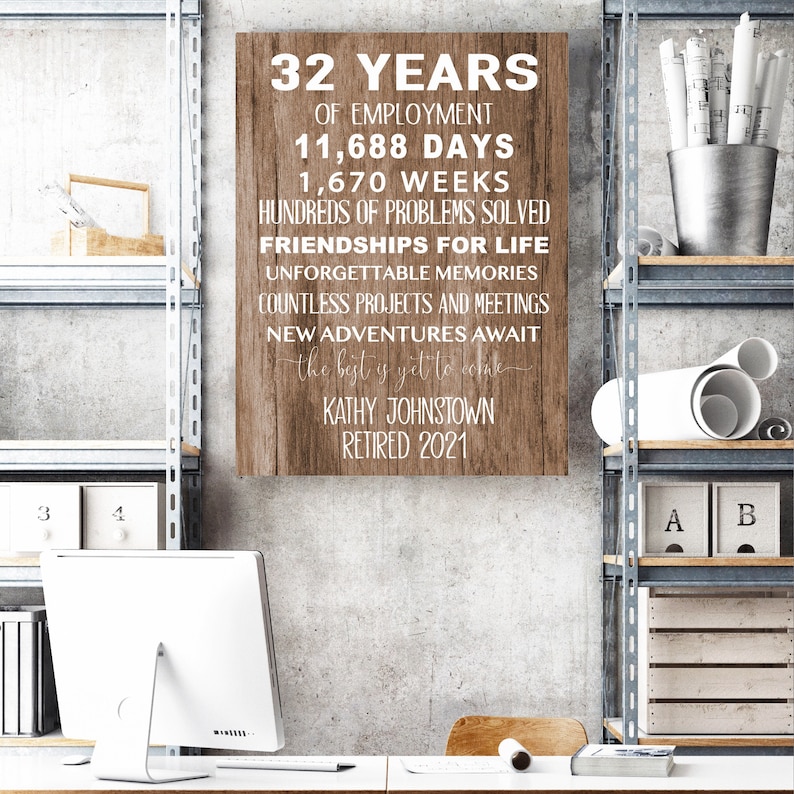 Retirement Gift for Women, Custom Retirement Gift Print Sign ...