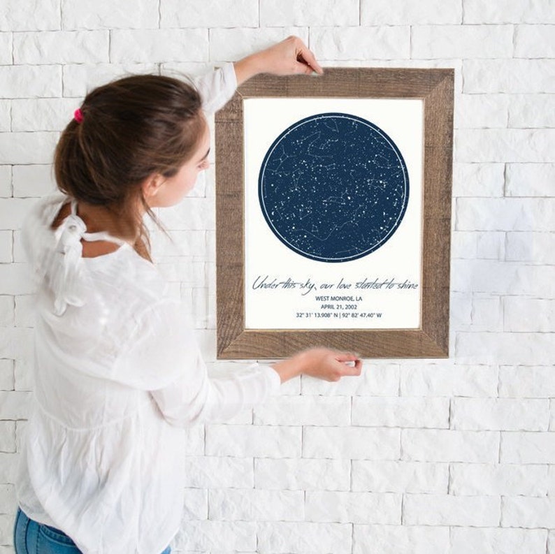 Custom Star Map Framed Star Map Constellation Map Wedding - Etsy