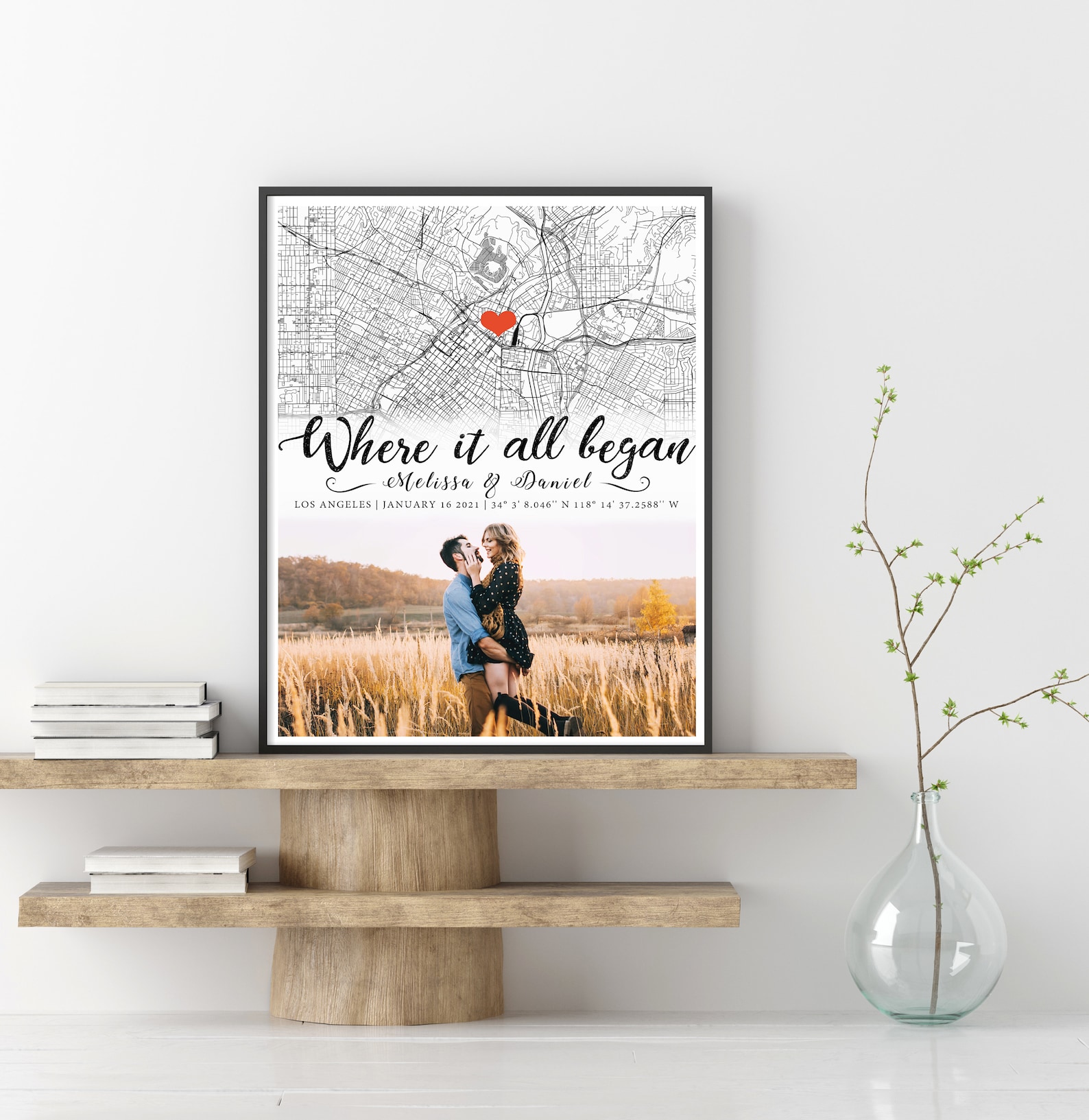 Couple Gift Map Engagement Gift Engagement Custom Gift Map - Etsy