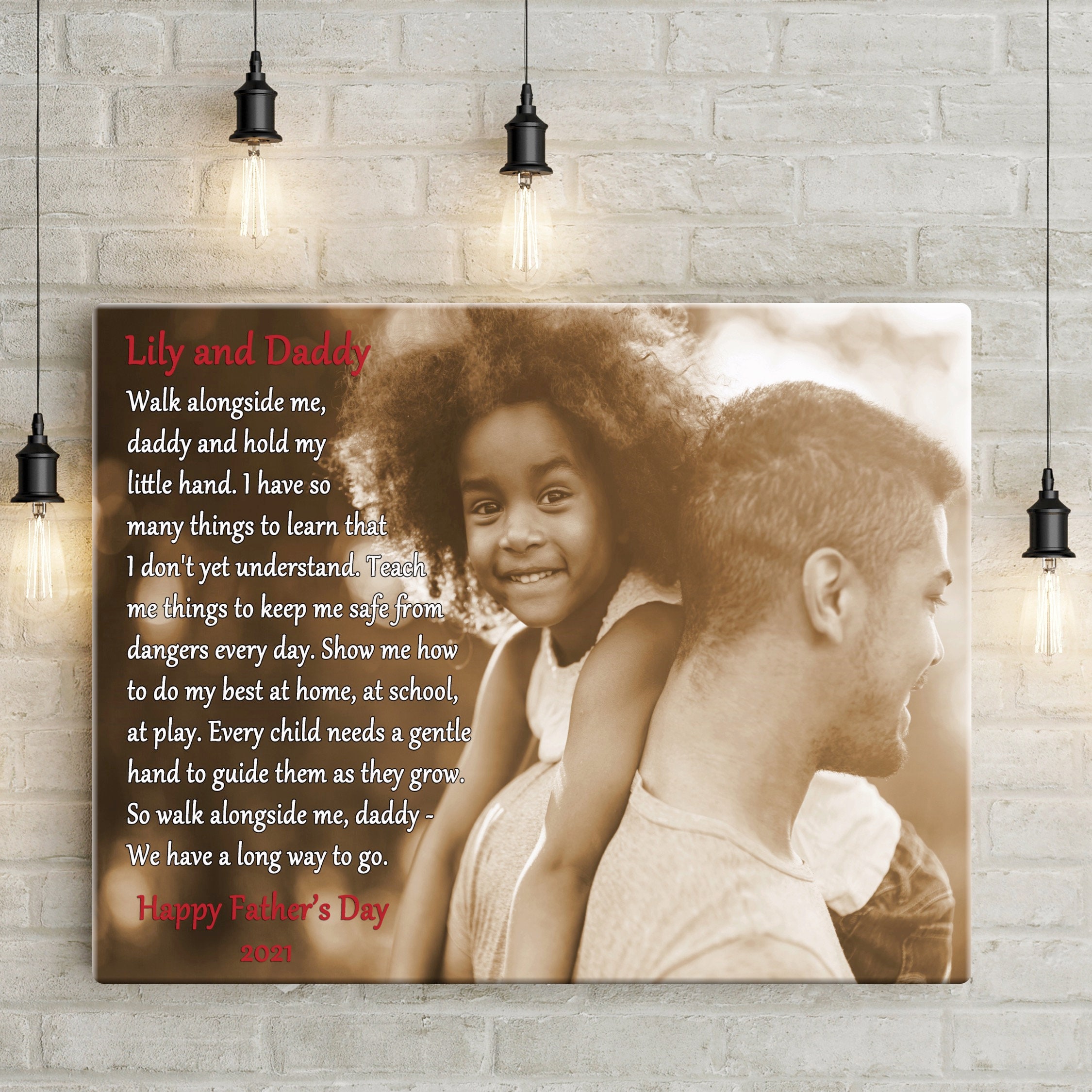 Walk With Me Daddy Gift For Dad Father's Day Canvas | Etsy
