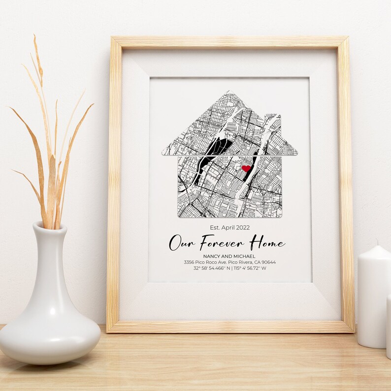 Custom Home Map First Time Home Buyer Personalized - Etsy