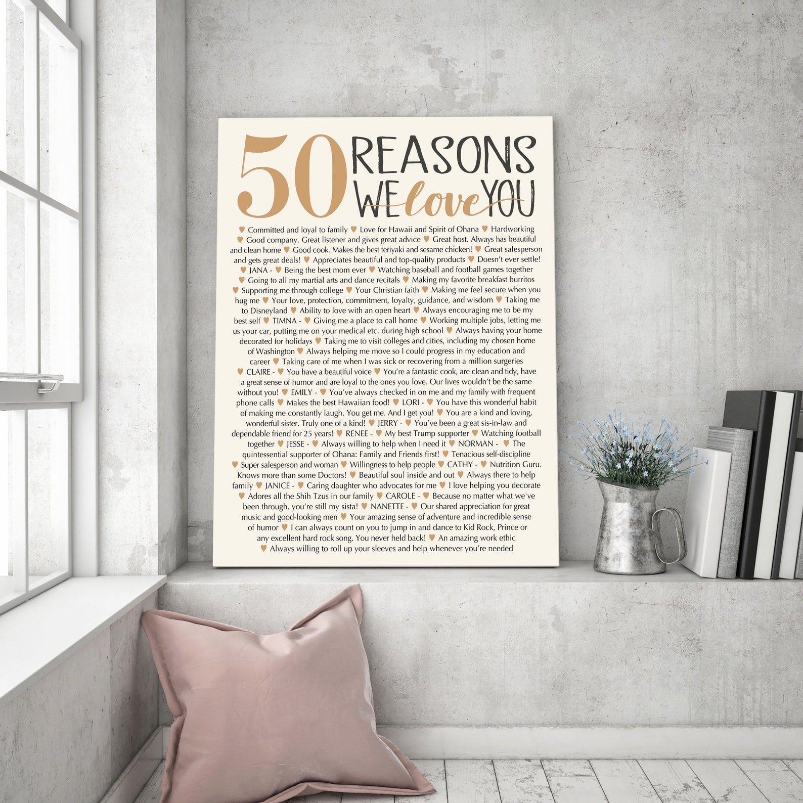 Birthday Present Reasons We Love You 30th 40th 50th 60th - Etsy