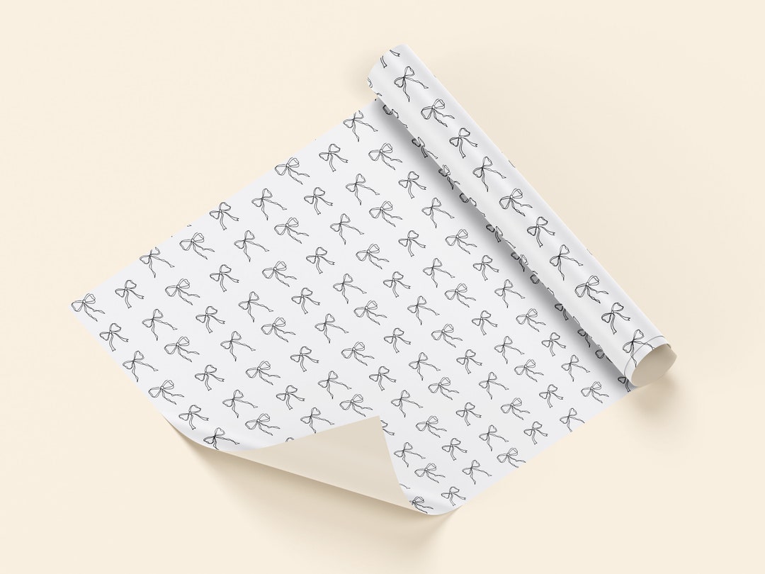 Black Coquette Bows | Wrapping Paper - Etsy