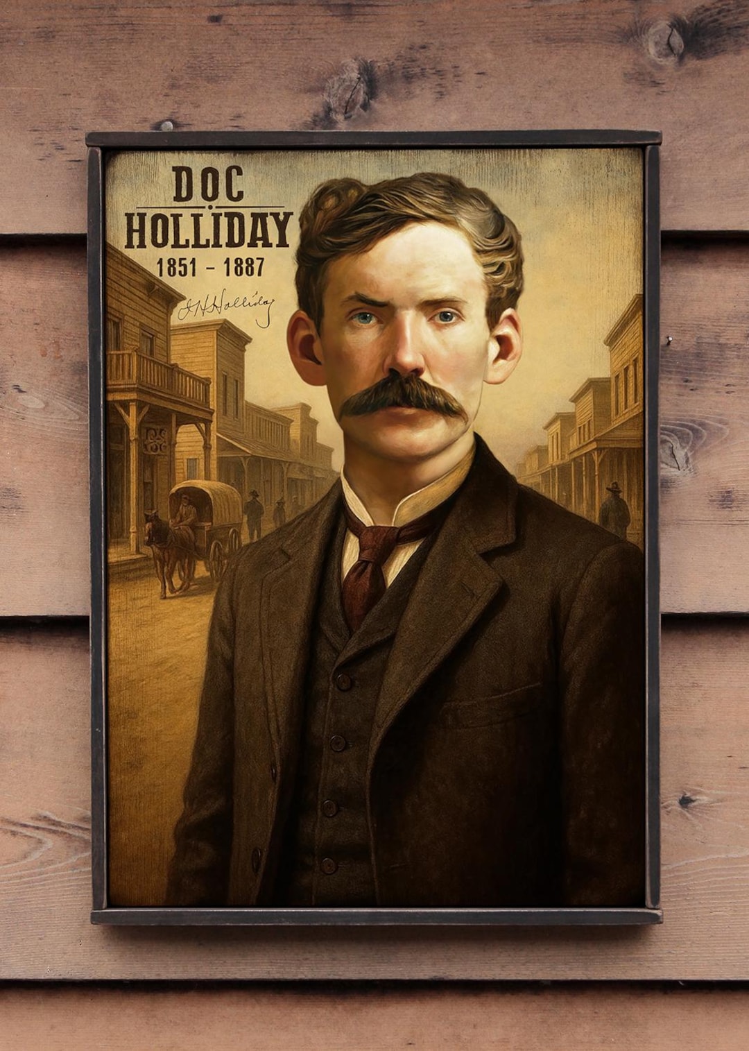 Distressed Wooden Sign ' Doc Holliday / 1851–1887 ' VERSION 2 Original ...