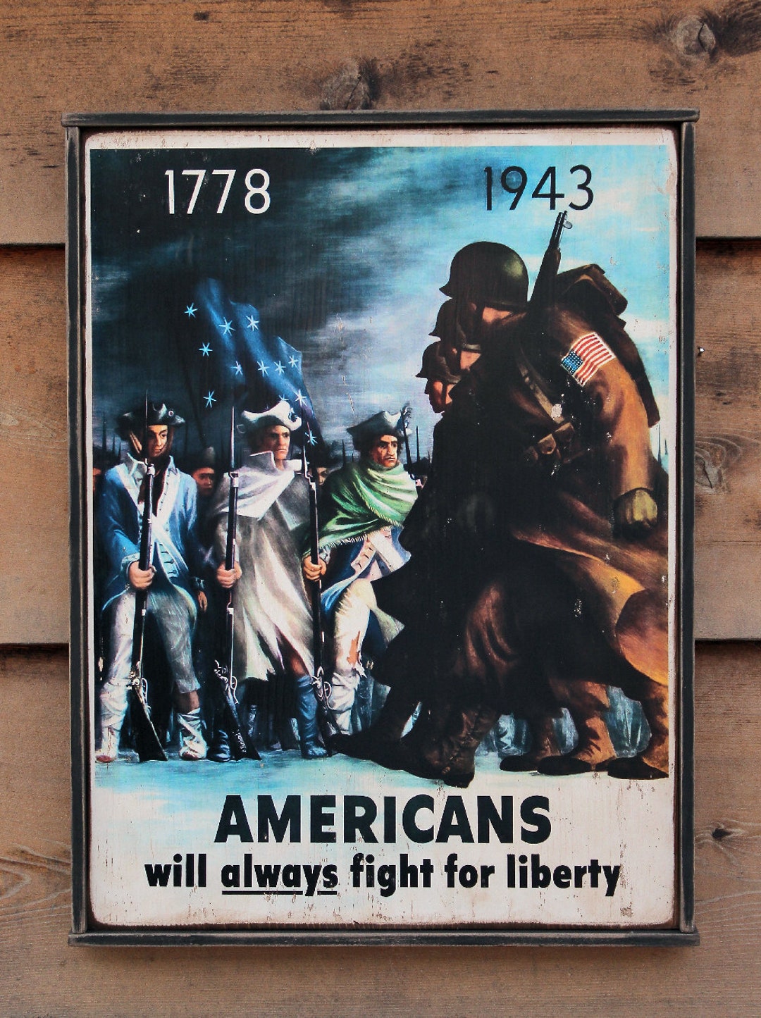 Vintage Wooden Sign 'fight for Liberty'. American WW2 Reproduction - Etsy