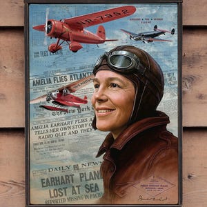 NEW !! ** Distressed Wooden Sign ' the Sky Pilot ~ Amelia Earhart ...
