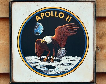 Vintage Wooden Sign 'apollo 11 First Men on the Moon' | Etsy
