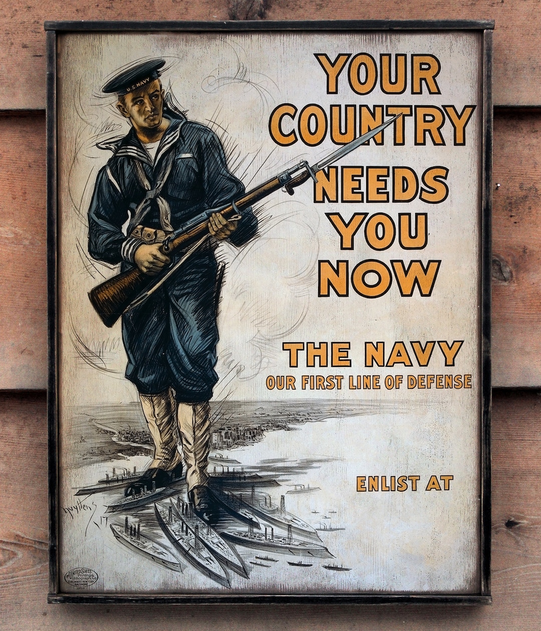 NEW Vintage Wooden Sign ' Your Country Needs You Now '. WW1 ...