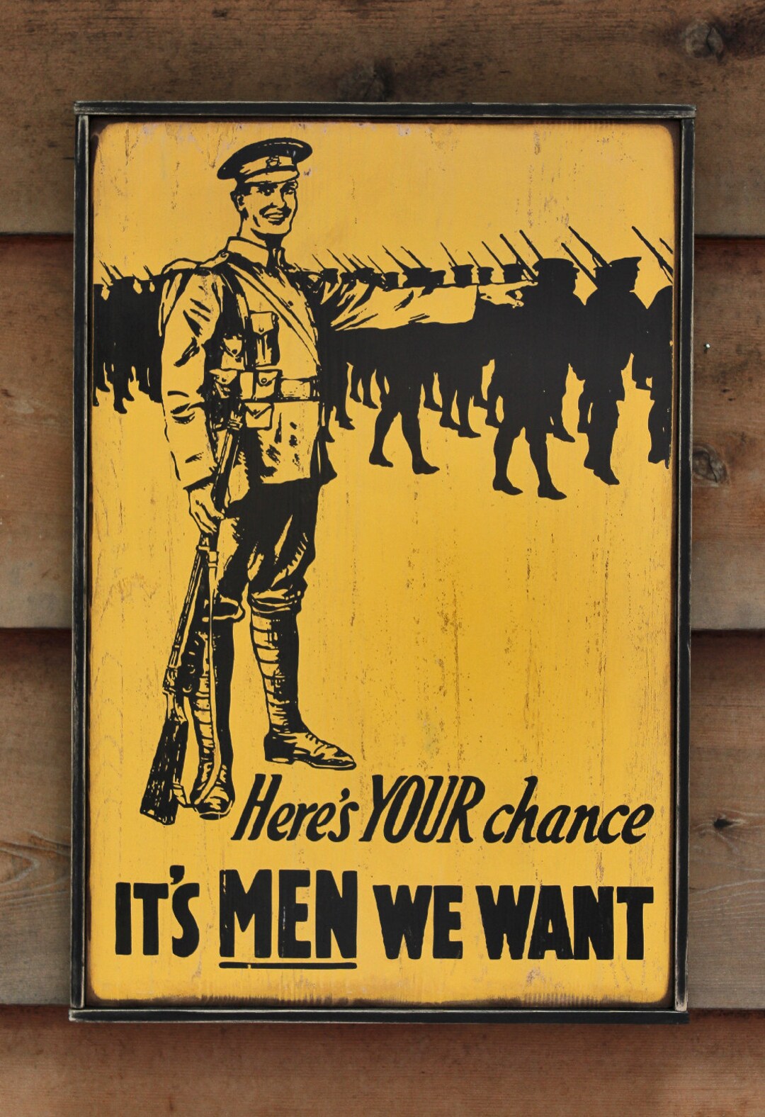 Vintage Wooden Sign It's Men We Want WW1 Propaganda Sign Reproduction ...