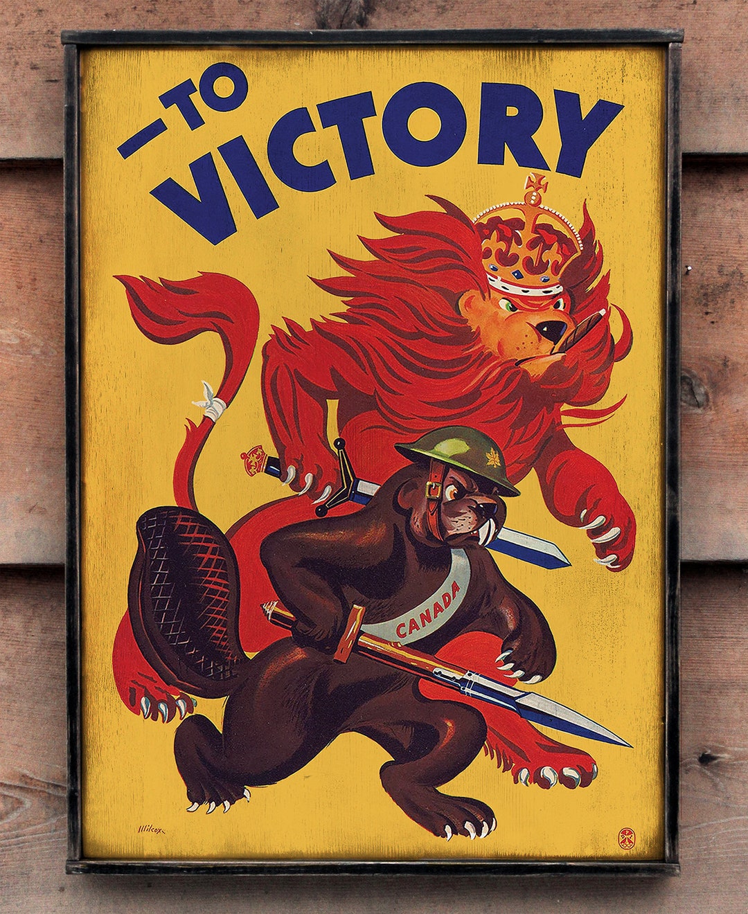 Vintage Wooden Sign 'TO VICTORY Canada WW2 Propaganda Sign ...