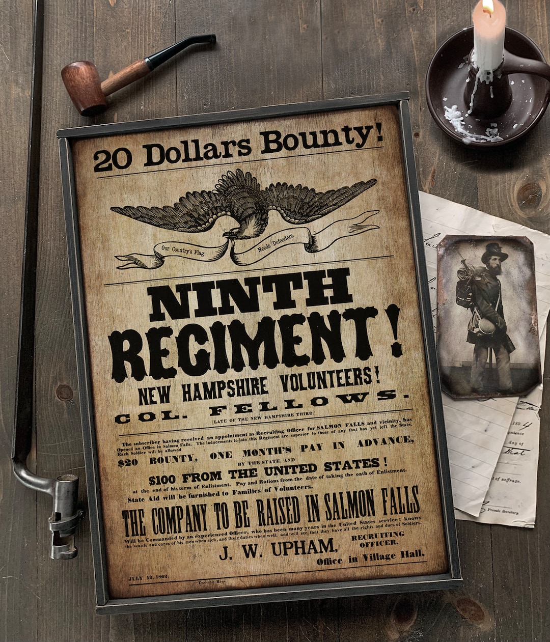 NEW!!** Wooden Sign ' Ninth Regiment New Hampshire ' American Civil War ...