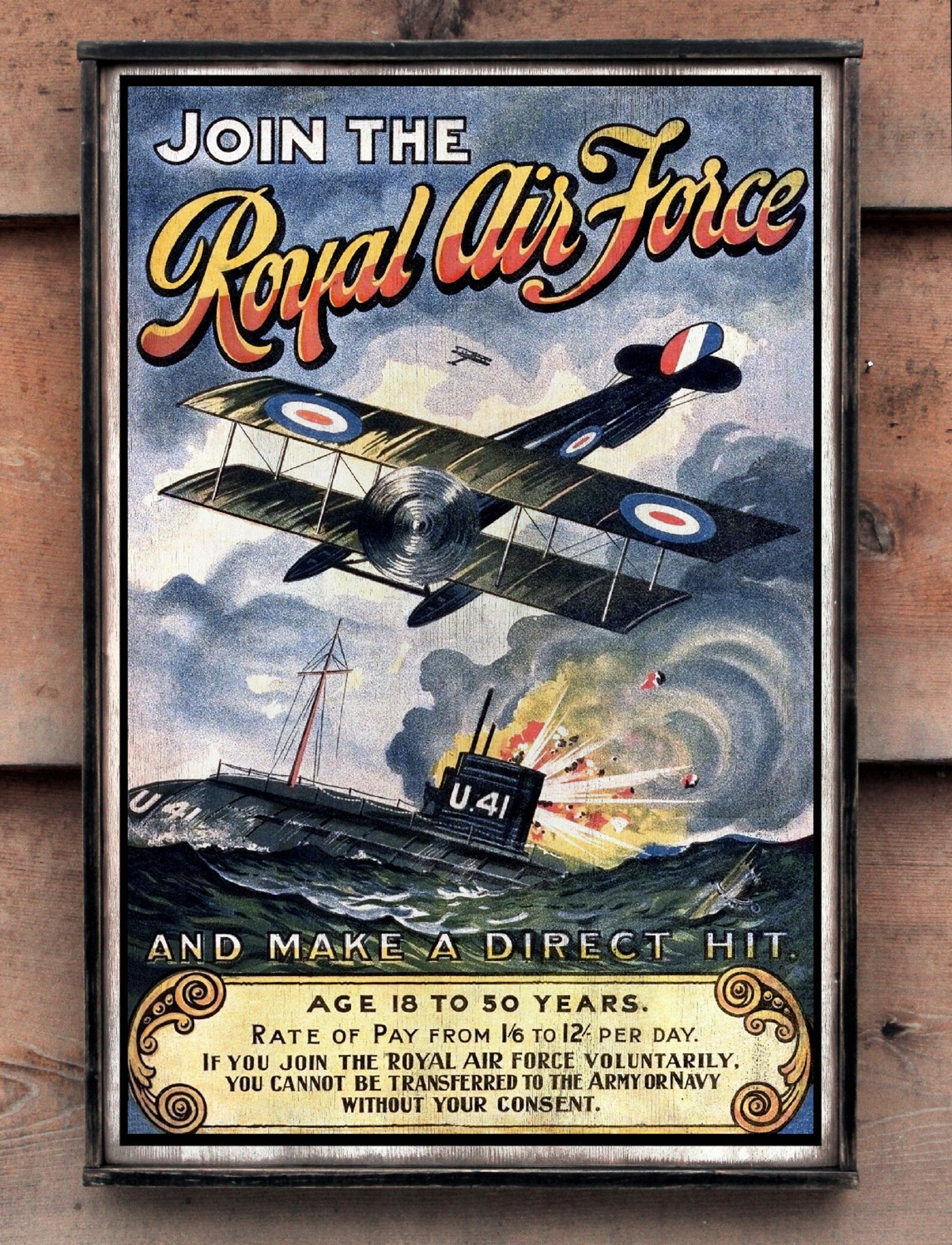 Vintage Wooden Sign ' Join the Royal Air Force '. WW1 - Etsy