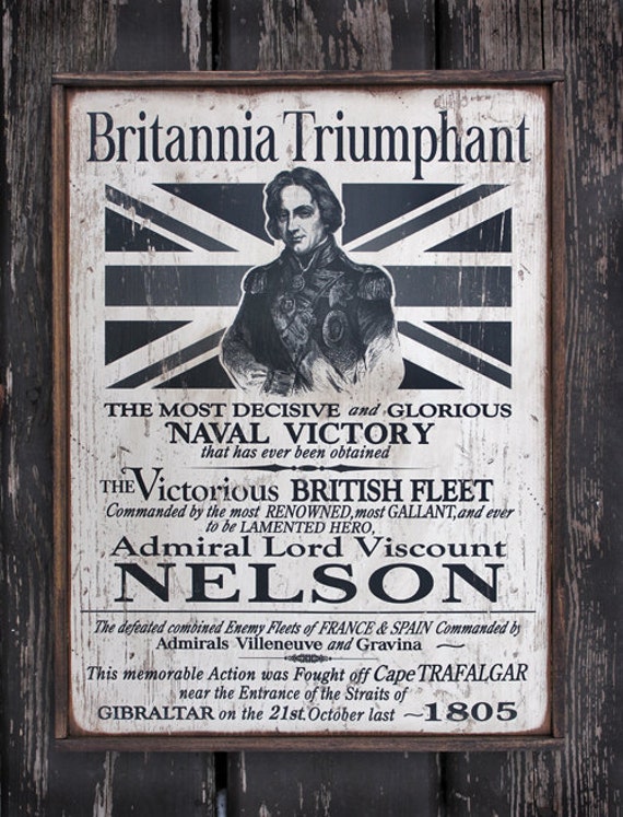 Vintage wooden sign 'Britannia Triumphant' Lord Nelson | Etsy