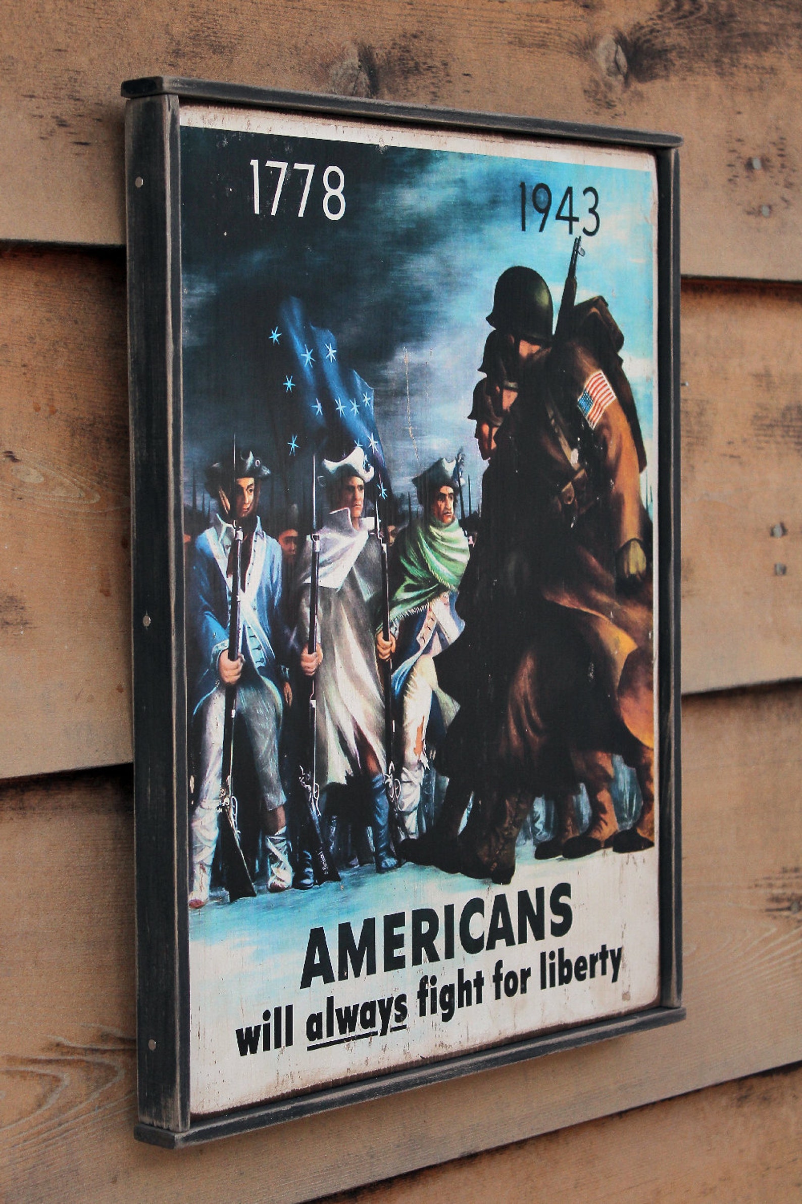 Vintage wooden sign 'Fight for Liberty'. American WW2 | Etsy