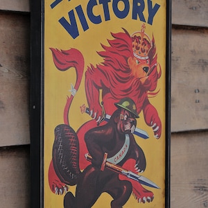 Distressed Wooden Sign 'TO VICTORY! Canada" WW2 Propaganda Sign ...