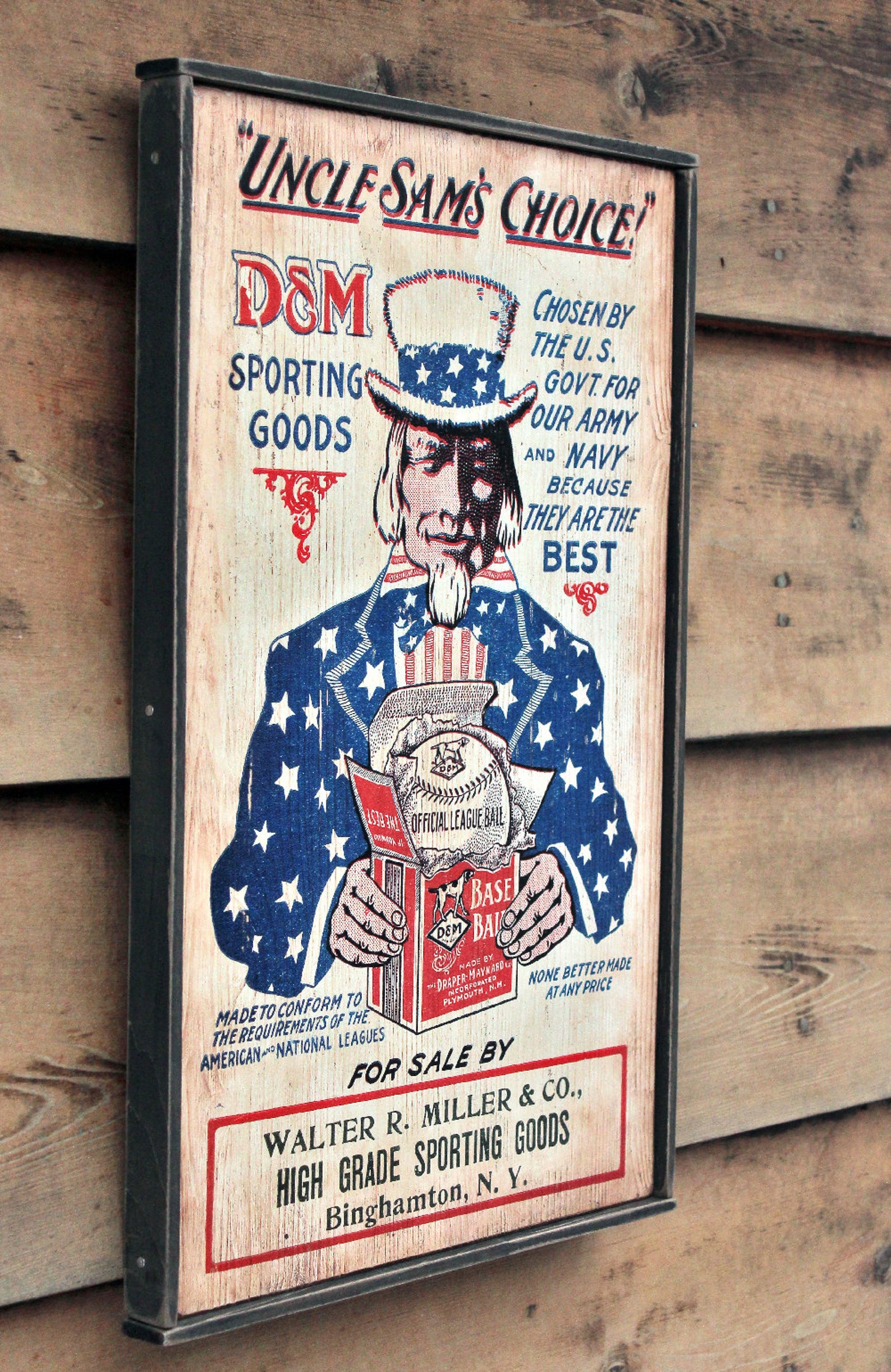 Vintage Wooden Sign 'uncle Sam's Choice' Official | Etsy