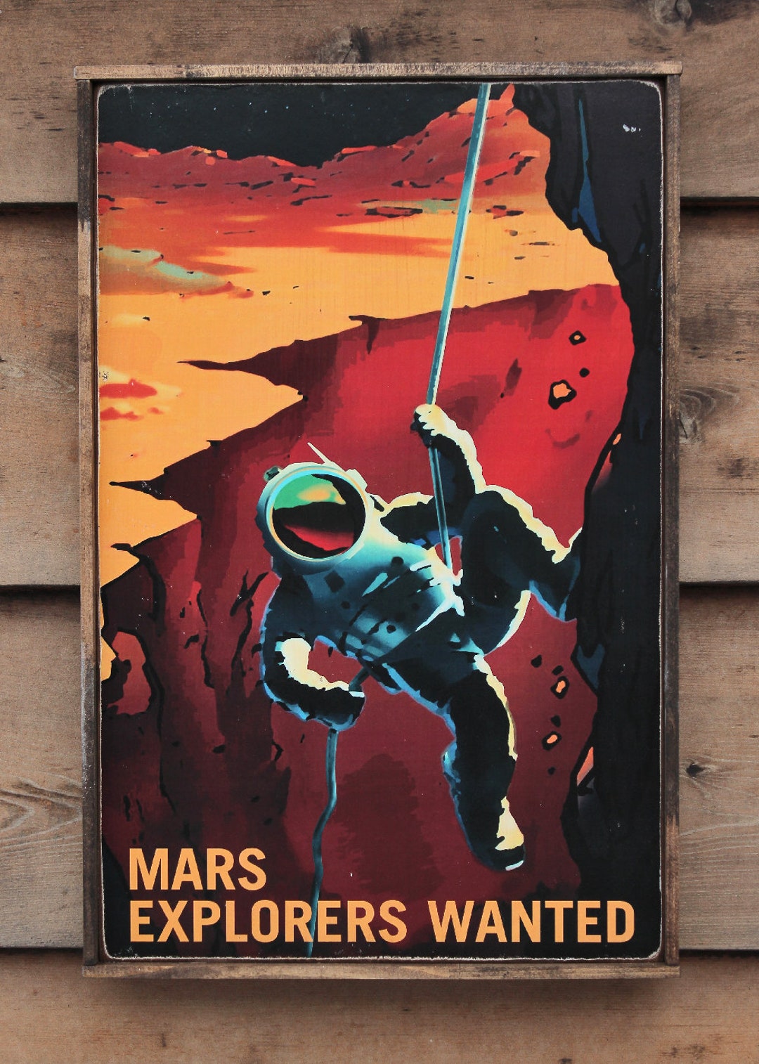 Vintage Wooden Sign Mars Explorers Wanted Reproduction Sign - Etsy