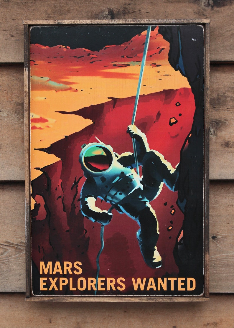 Vintage Wooden Sign Mars Explorers Wanted Reproduction - Etsy