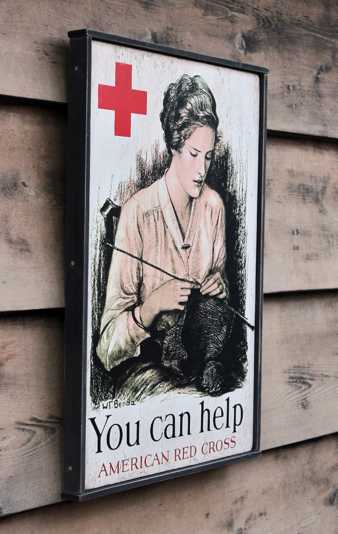 Vintage Wooden Sign ' You Can Help ' American Red - Etsy