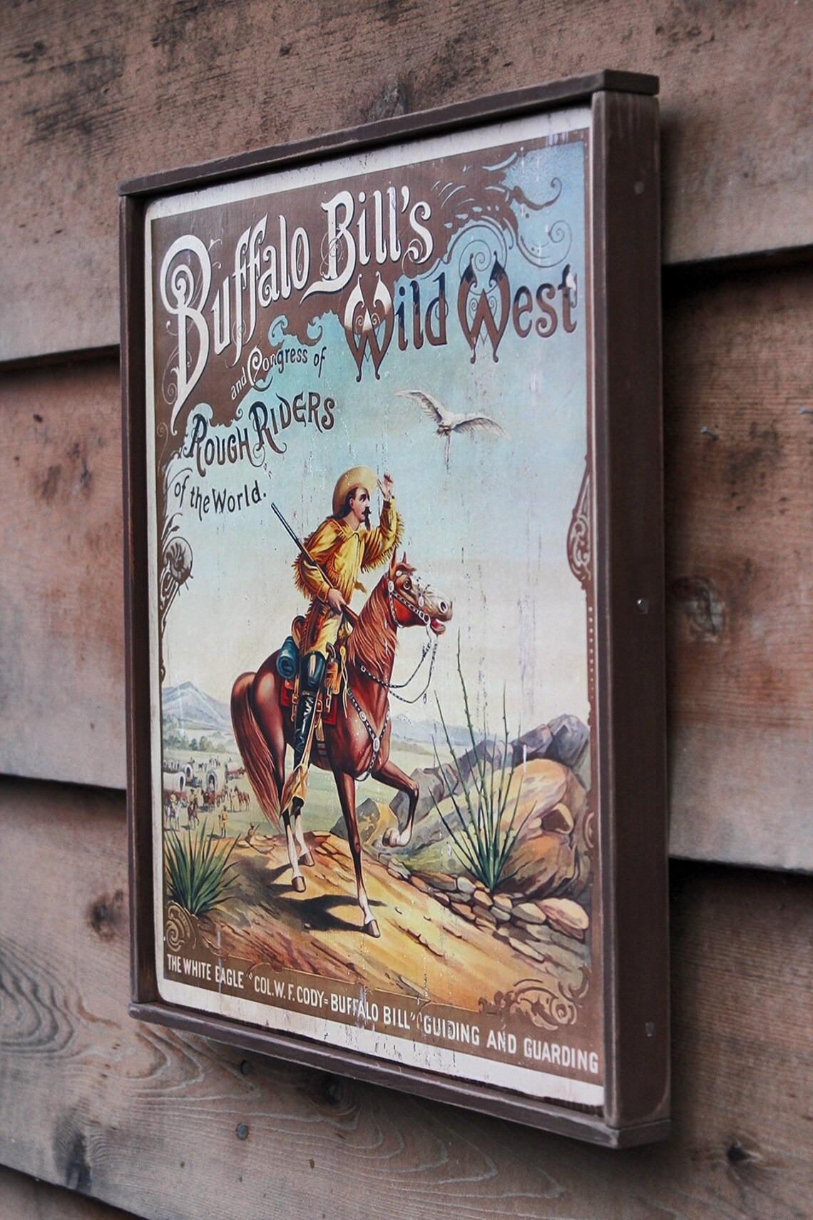 Vintage wooden sign 'Buffalo Bill's Wild West' | Etsy
