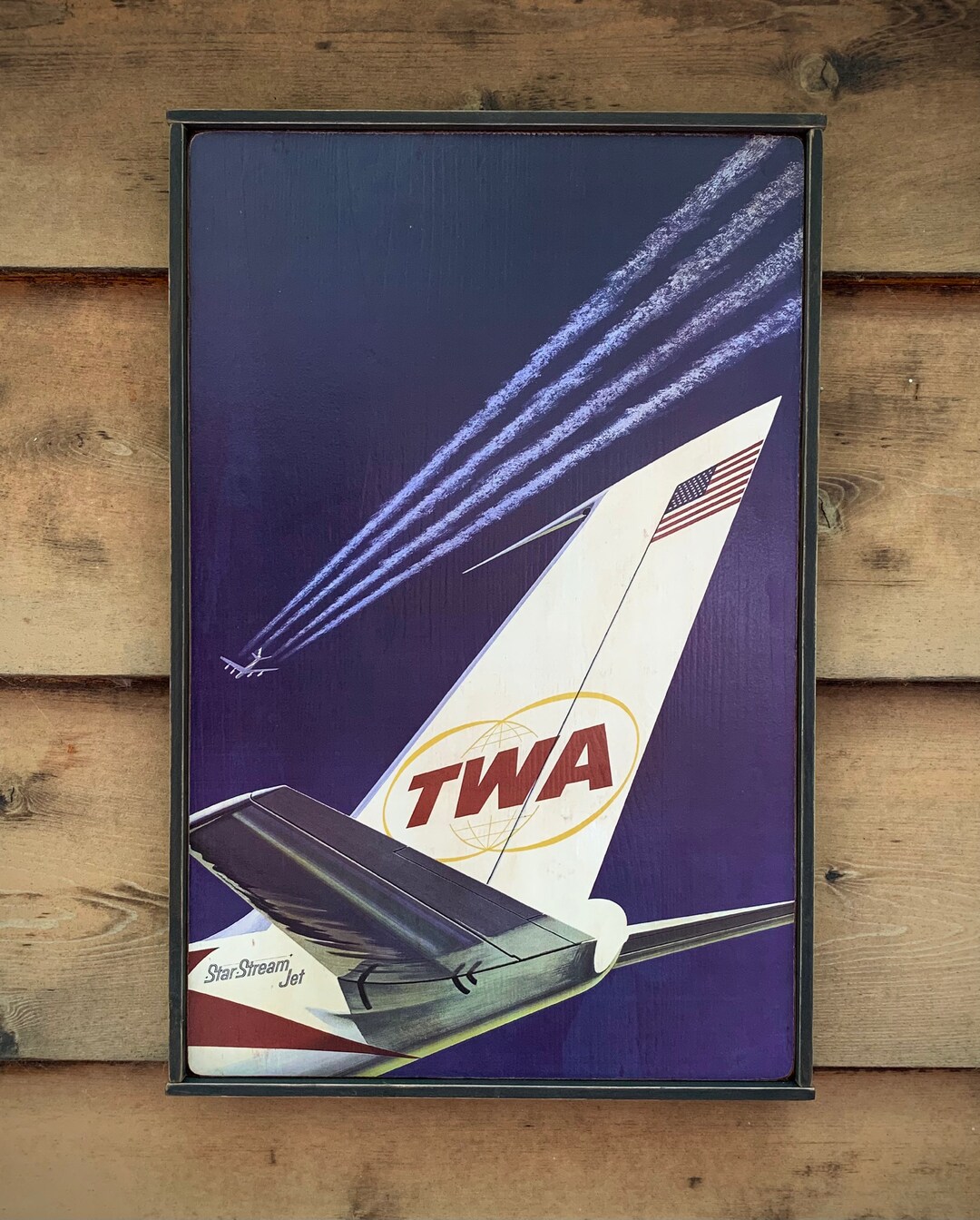 Distressed Wooden Sign 'TWA' Reproduction Concept - Etsy