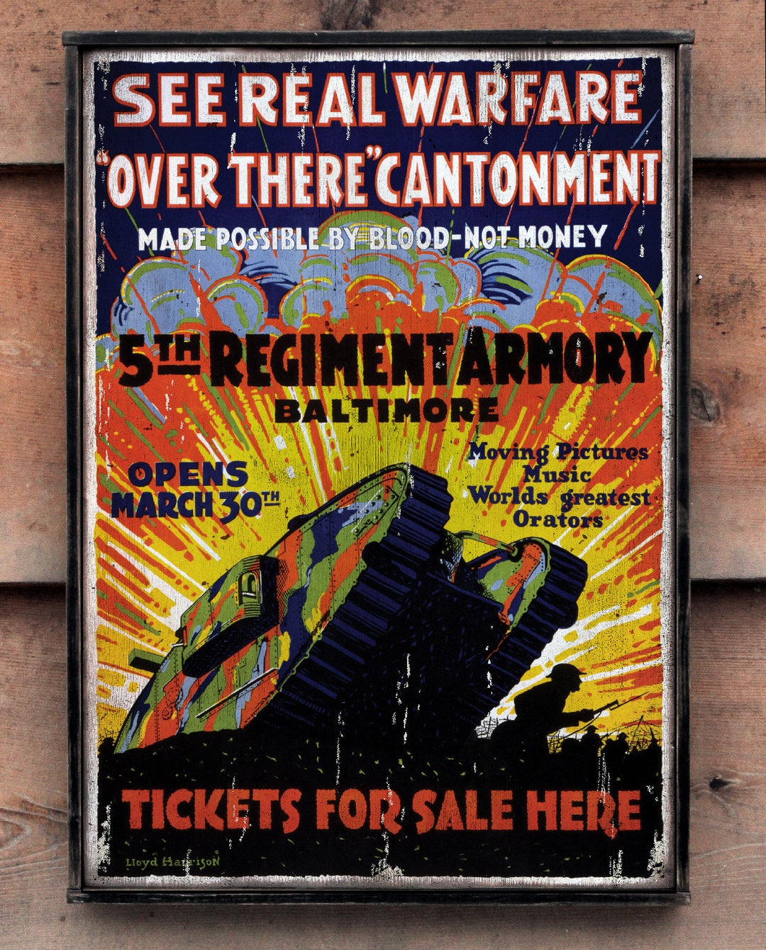 Distressed Wooden Sign '5th Regiment Armory' WW1 Reproduction- U.S ...