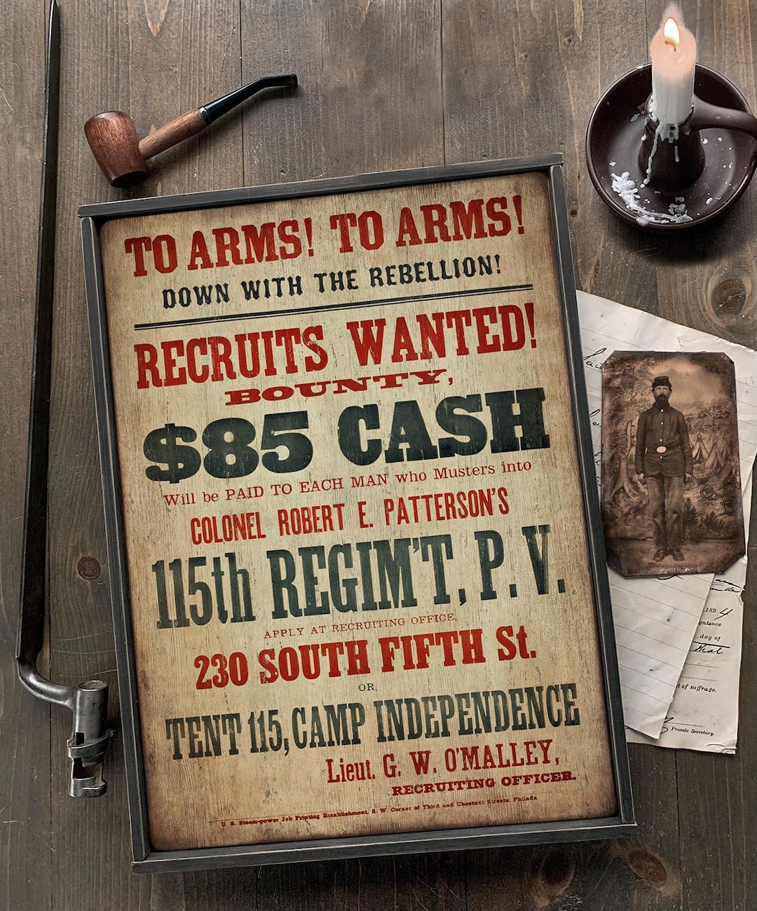 NEW!!** Wooden Sign ' to Arms! to Arms! ' American Civil War Sign ...